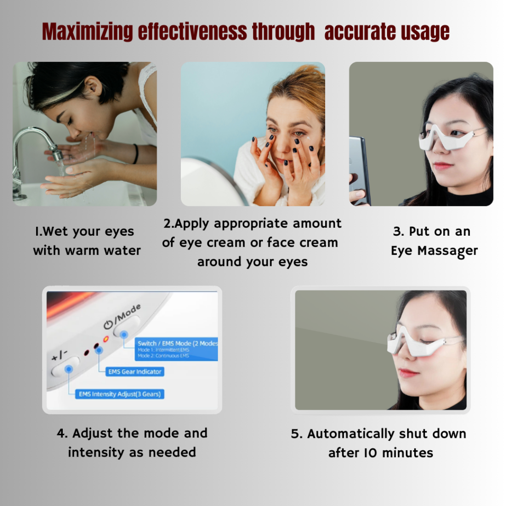 EMS Vibrating Eye Massager – Red Light Therapy for Dark Circles ...